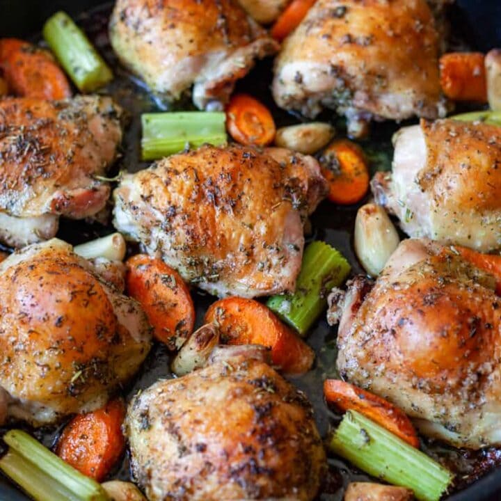 Herb-Roasted Chicken with Garlic Gravy - On Ty's Plate